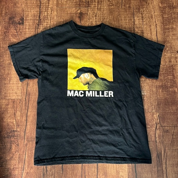 Mac Miller | Shirts | Mac Miller Tee Shirt Short Sleeve Black And Gold ...